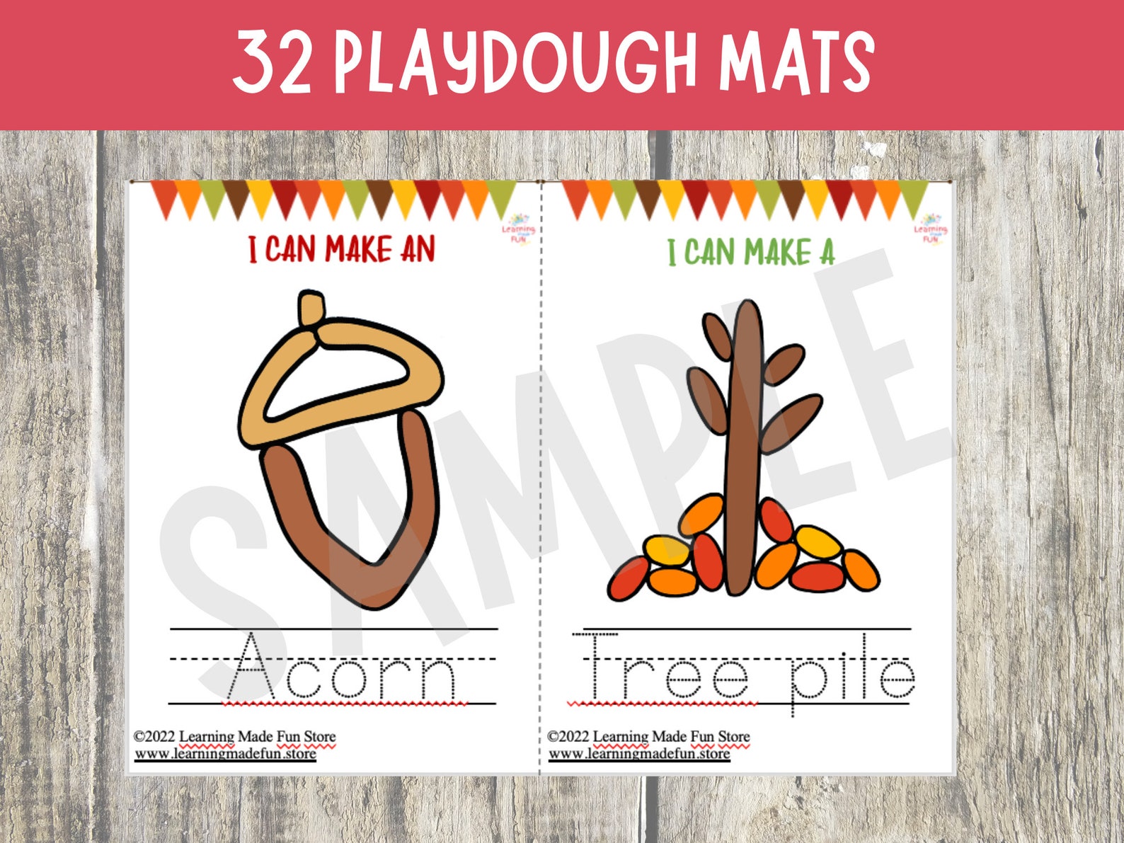Fall Play Dough Mats Preschool Printables Play Doh Mats - Etsy