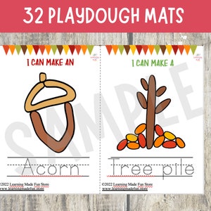 Fall Play Dough Mats Preschool Printables Play Doh Mats - Etsy