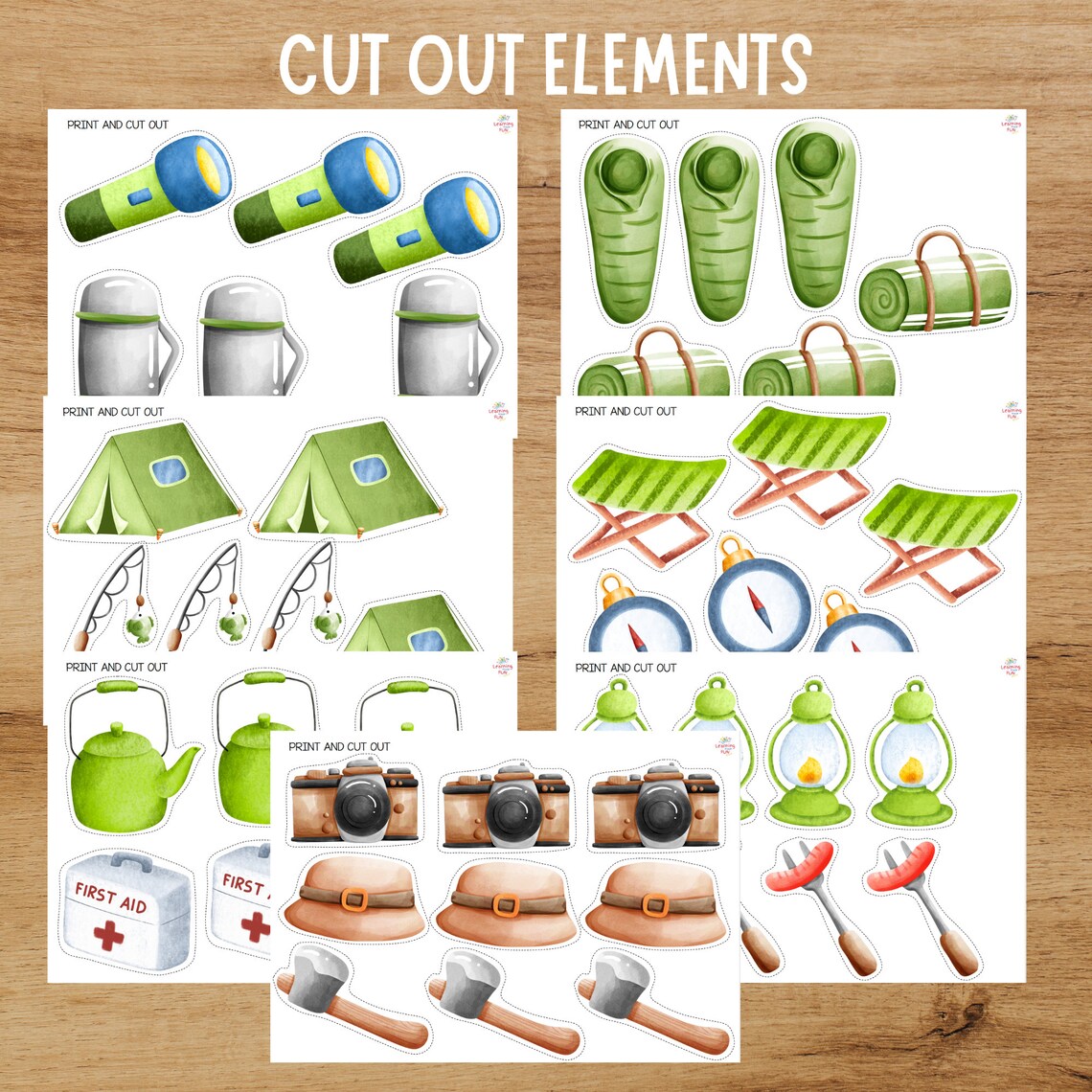 Camping Backpack Counting Flisat Insert, Preschool Pretend Play ...