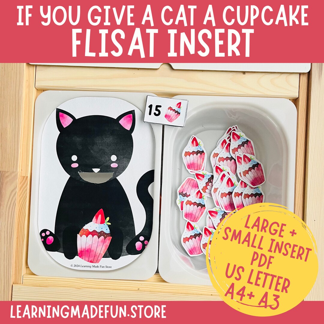 If You Give a Cat a Cupcake Counting, Printable Flisat Insert, Trofast ...