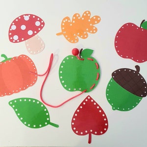 Autumn Printable Lacing Cards, Toddler Fine Motor Skill Activity ...