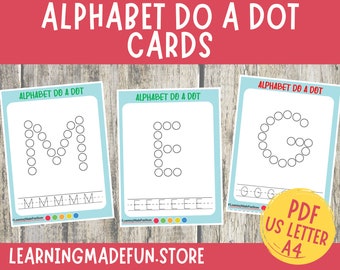 Colorful Playful Alphabet Dot Mat Worksheets - Etsy