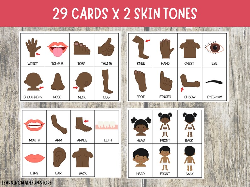 Body Parts Flashcards: Montessori Nomenclature Cards (digital Download ...
