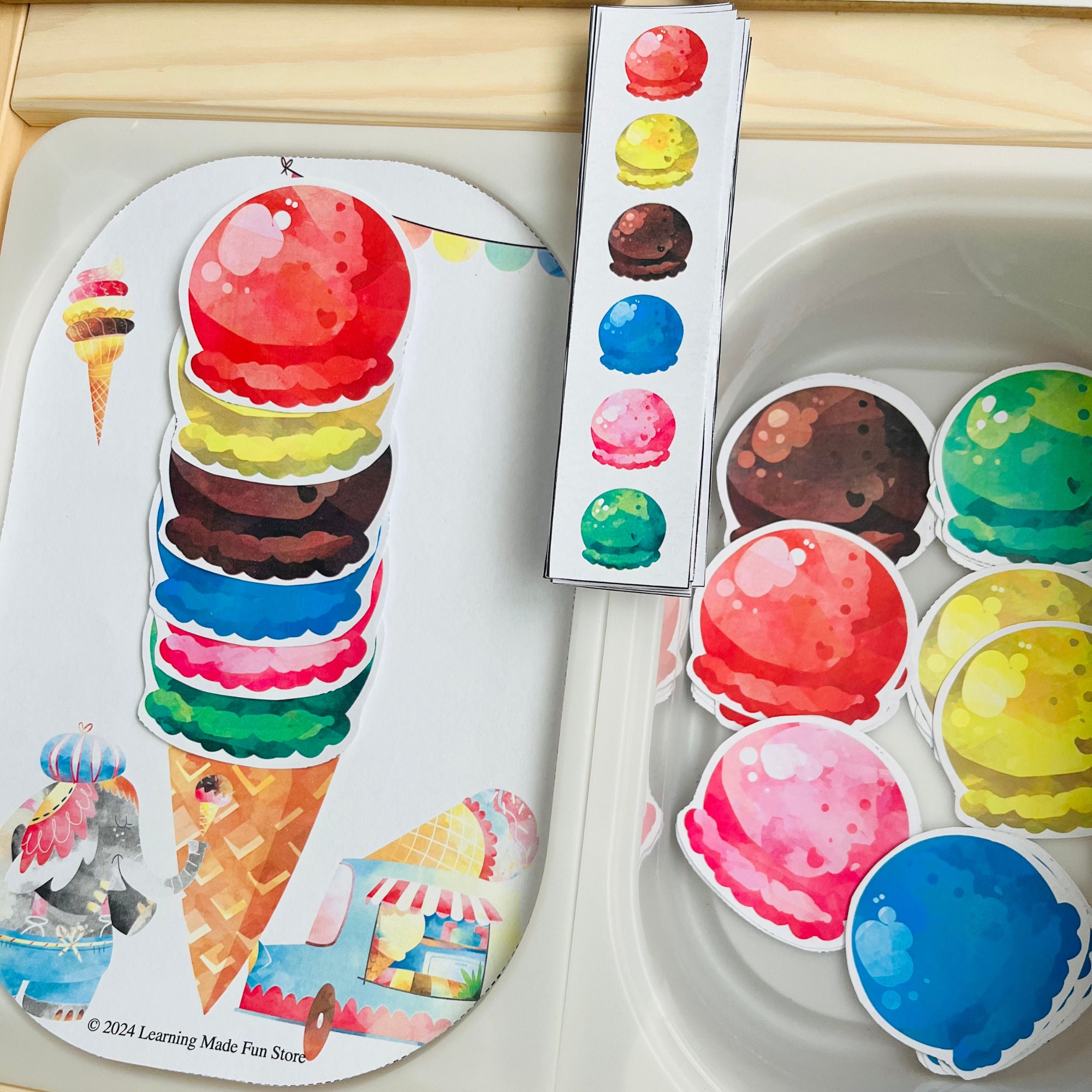 Ice Cream Recipe Flisat Insert, Preschool Pretend Play (printable) - Etsy