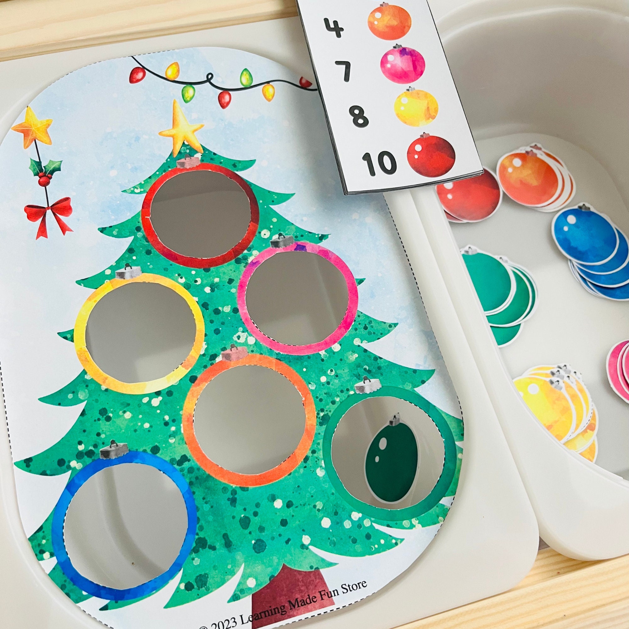 Christmas Tree Color Sorting Flisat Insert (digital Download) - Etsy