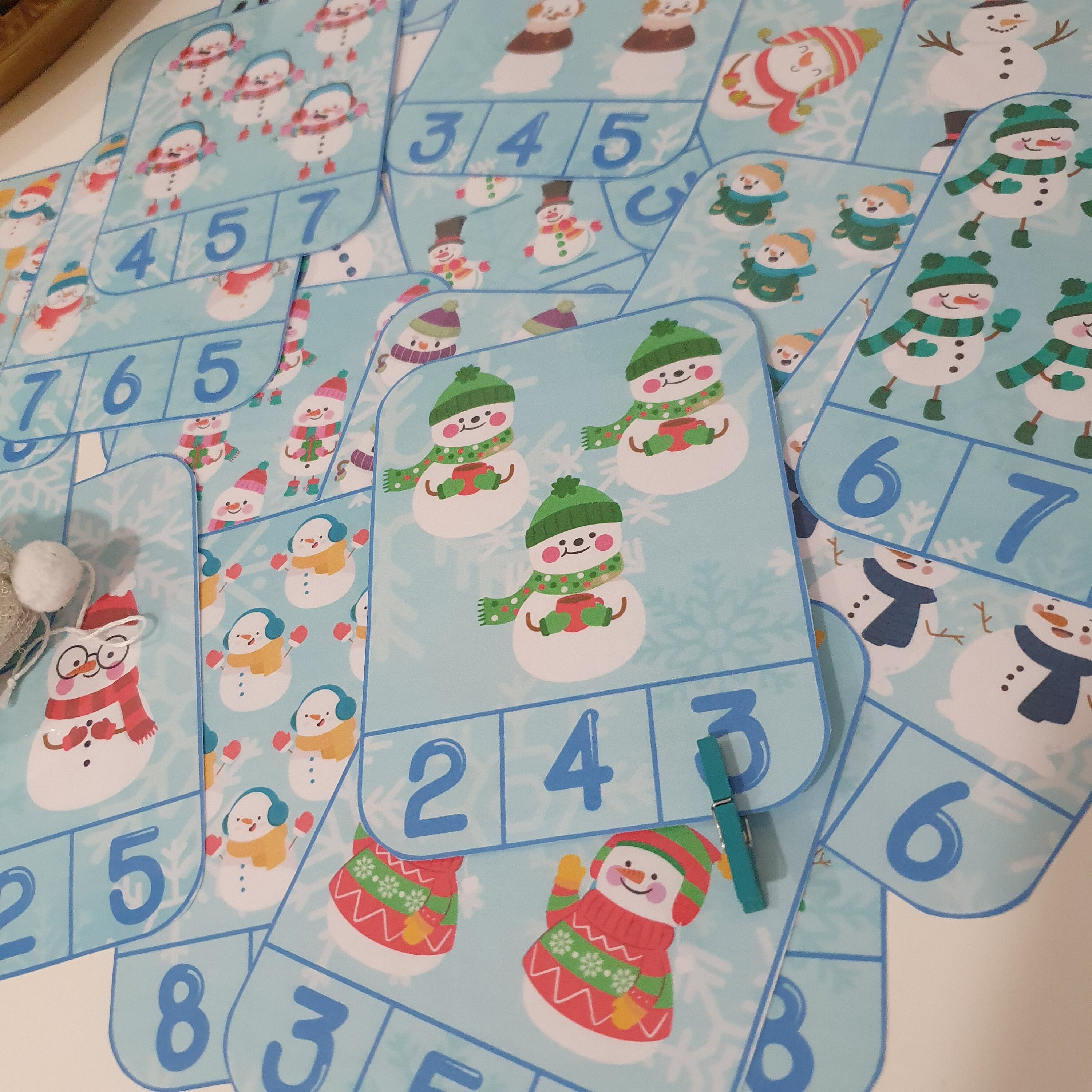 Winter Count Clip Cards Numbers 1-10 Count and Clip Activity | Etsy