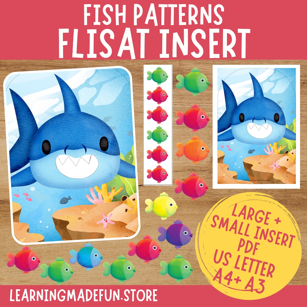 Feed Shark Fish, Printable Flisat Insert, Trofast Insert, Preschool ...