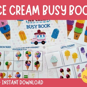 ICE CREAM Printable Busy Book, Summer Busy Book, Preschool & Toddler ...