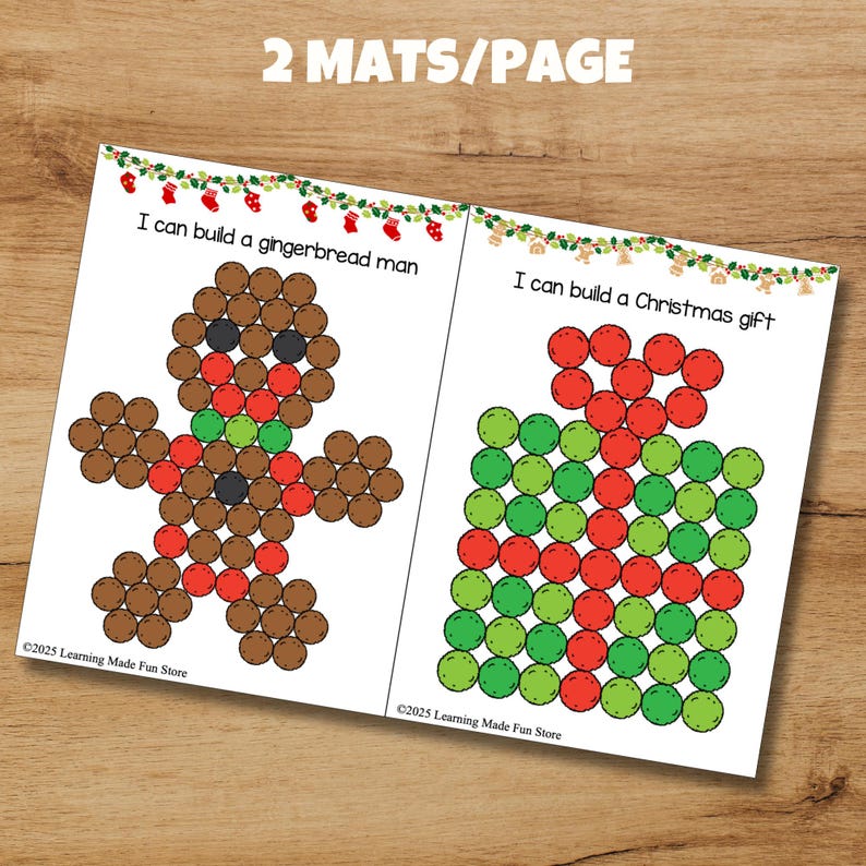 Christmas Pom Poms Mats | Preschool & Kindergarten Math Centers ...