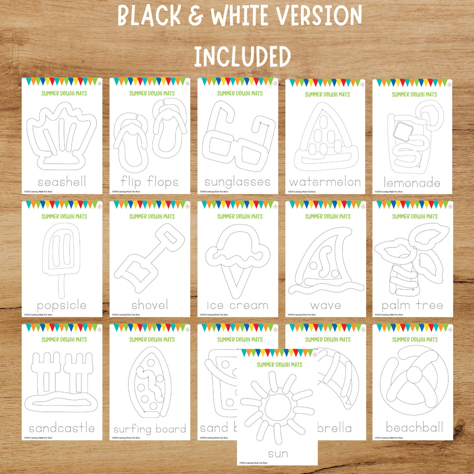 Summer Play Dough Mats: Fine Motor Skills, Toddler Activities (PDF) - Etsy