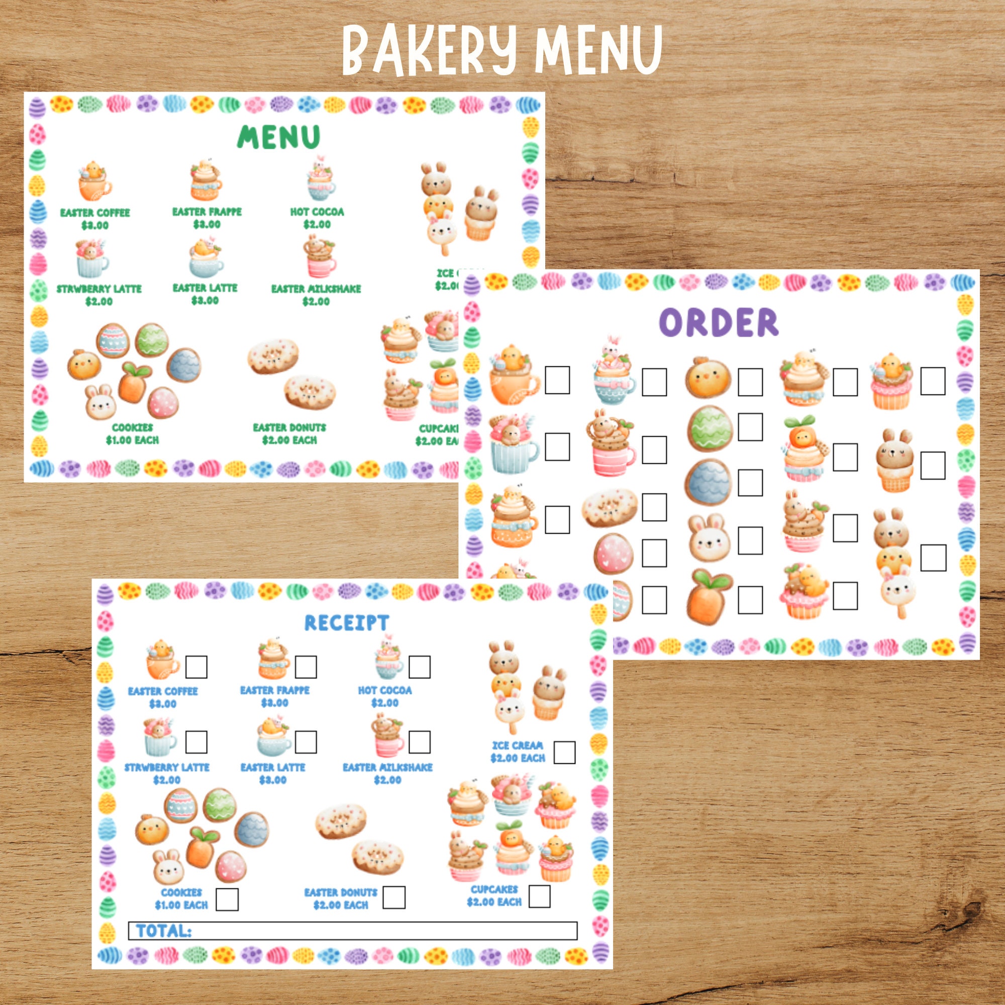 Bunny's Bakery Pretend Play Kit: Easter Printable (PDF) - Etsy