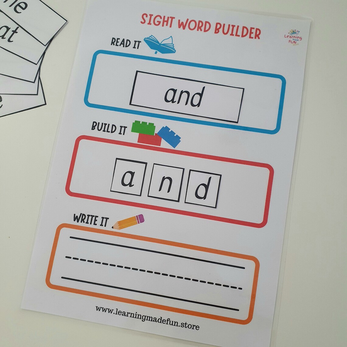 Sight Word Practice Printable Spelling Game Kindergarten - Etsy