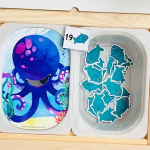 Feed Octopus Counting to 20, Printable Flisat Insert, Trofast Insert ...