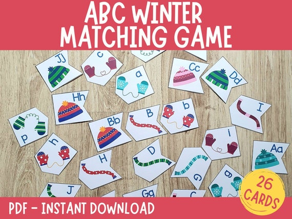 Winter Alphabet Matching Game Uppercase Lowercase Match ABC | Etsy