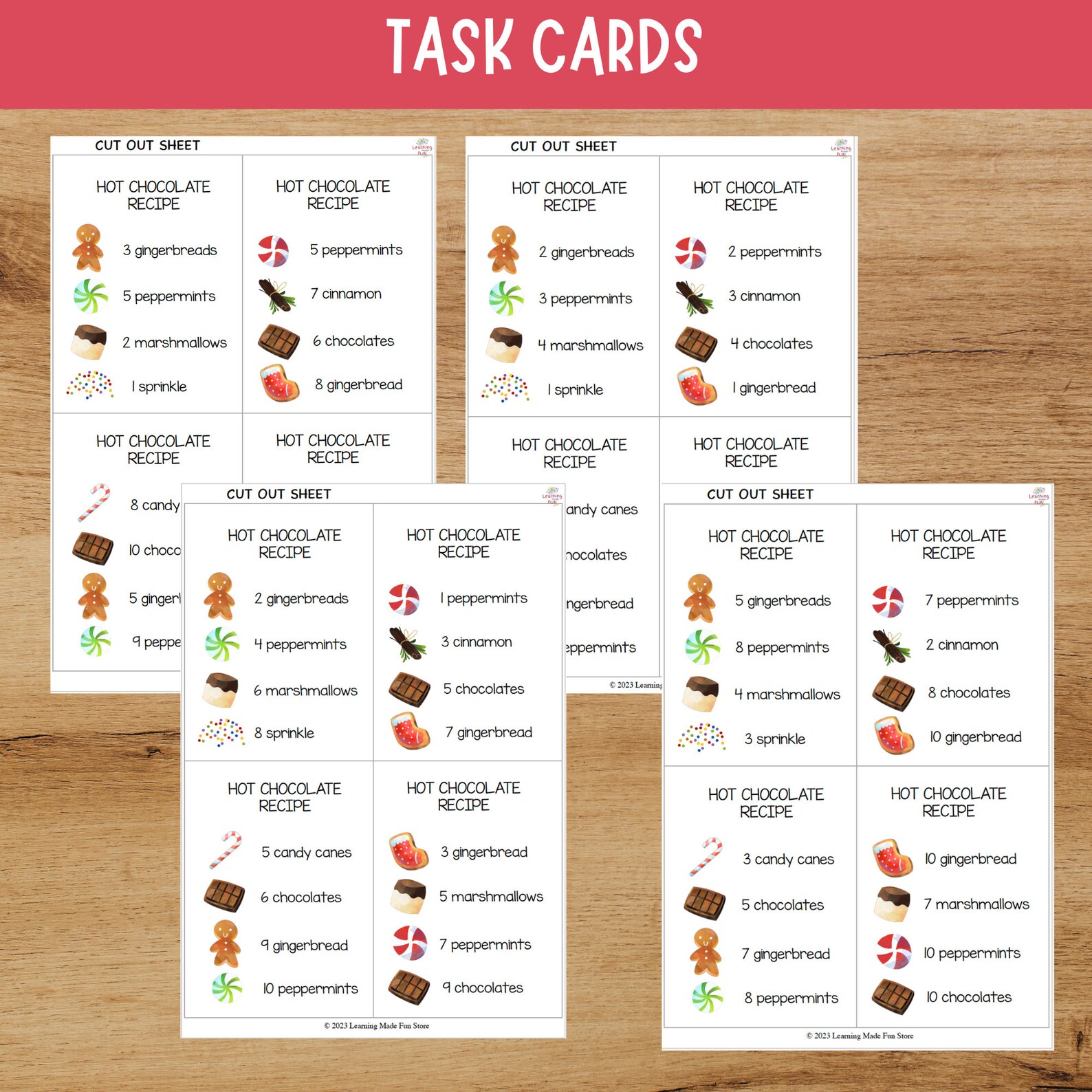 Christmas Hot Chocolate Counting Game: Preschool Math (digital Download ...