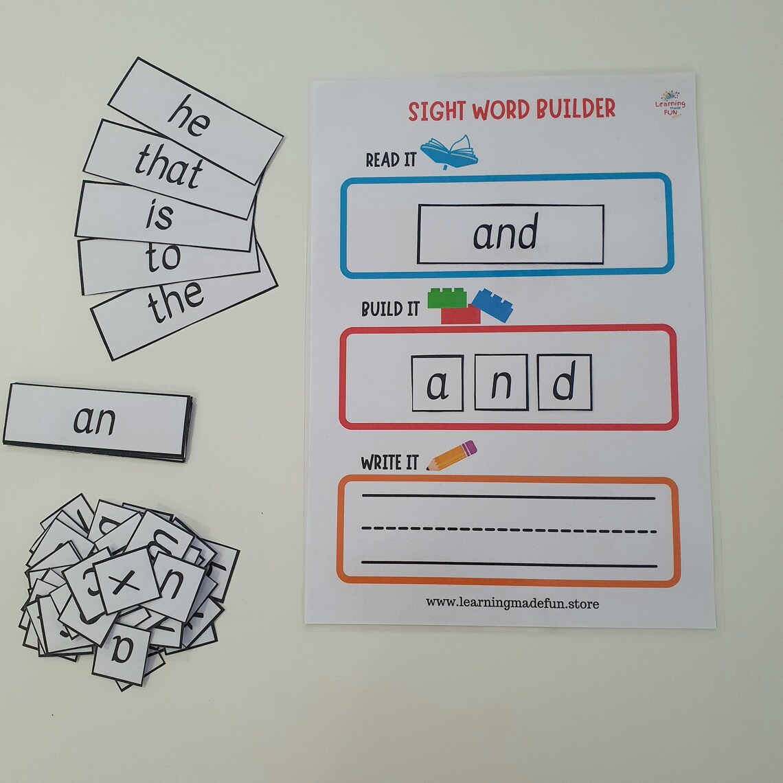 Sight Word Practice Printable Spelling Game Kindergarten - Etsy