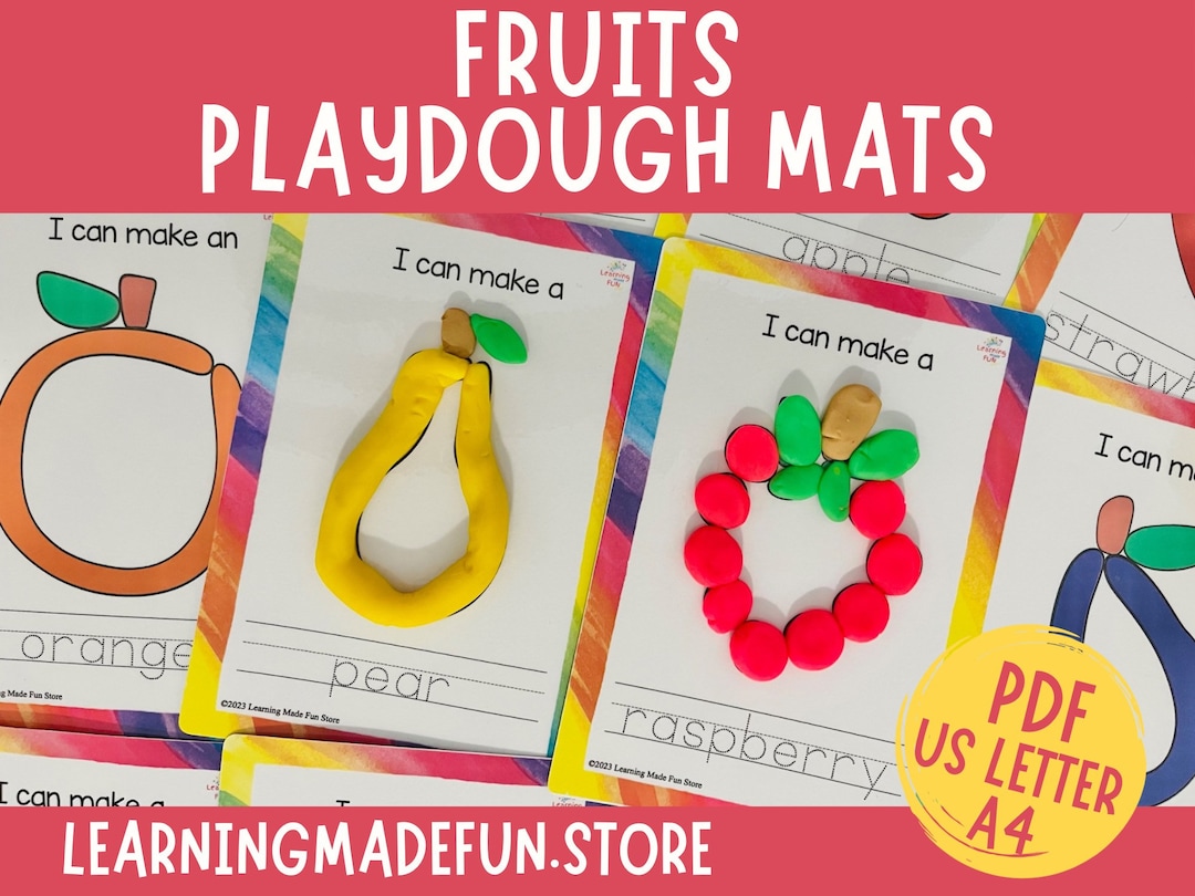 Fruits Playdough Mats: Fine Motor Skills Activity (PDF Printable) - Etsy UK