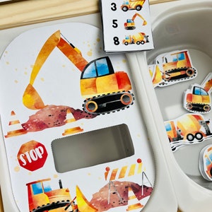 Construction Vehicles Counting to 10, Printable Flisat Insert, Trofast ...