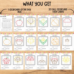 Fall Geoboard Task Cards, Autumn Unit Activity Mats, Preschool Centers ...