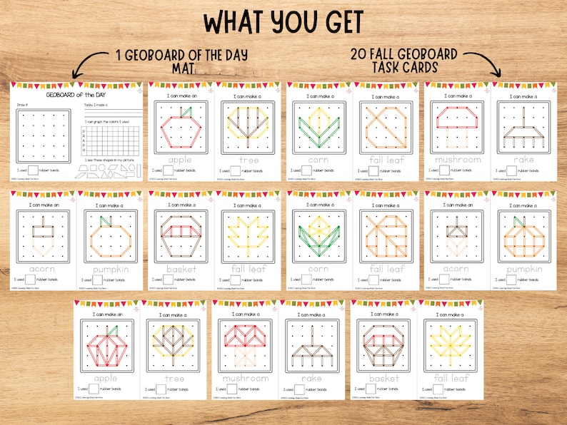 Fall Geoboard Task Cards Autumn Unit Activity Mats Preschool - Etsy