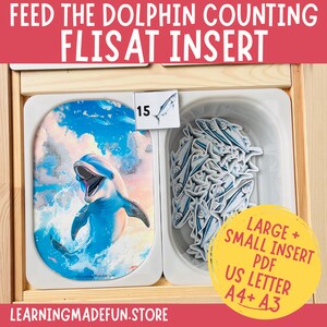 Feed Dolphin Counting to 20, Printable Flisat Insert, Trofast Insert ...