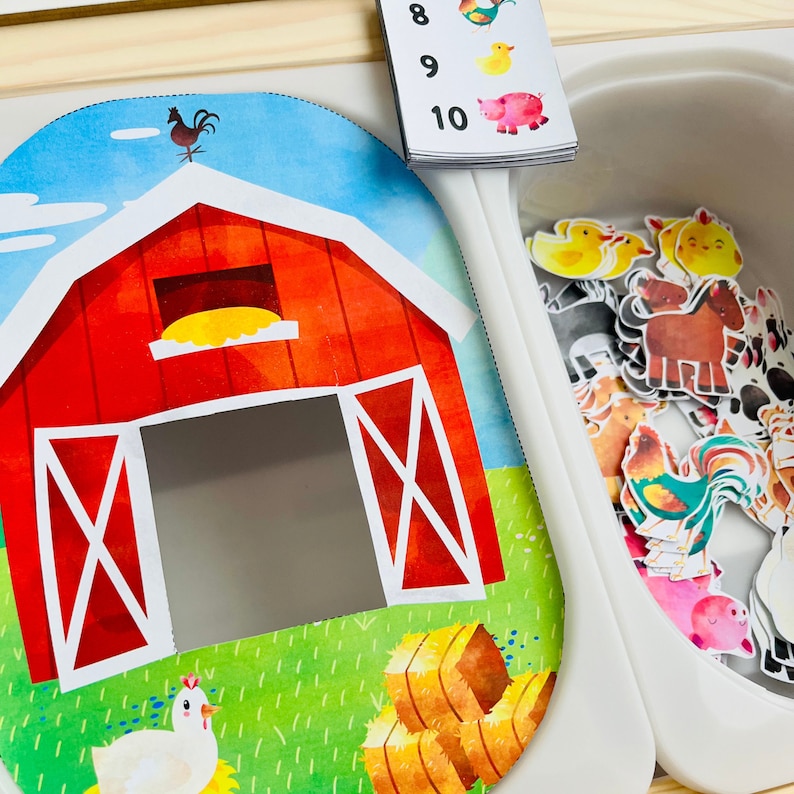 Farm Animals Counting Flisat Insert, Preschool Learning (digital ...