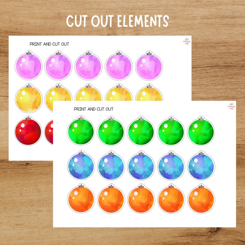 Christmas Tree Color Sorting Flisat Insert (digital Download) - Etsy