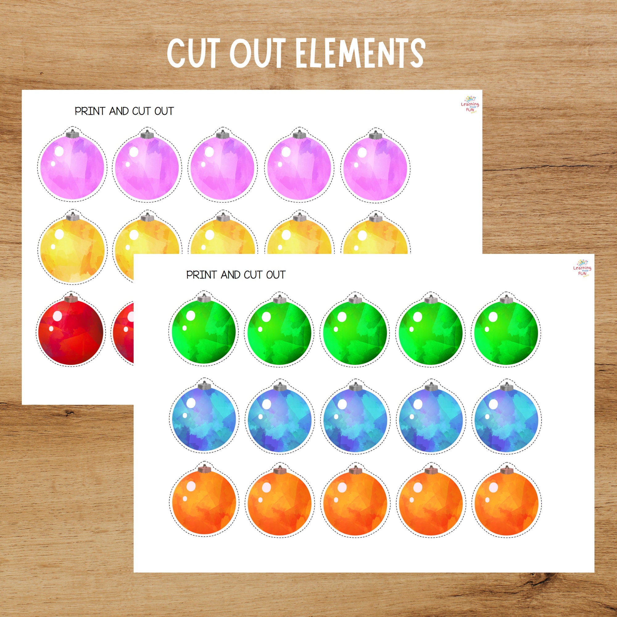 Christmas Tree Color Sorting Flisat Insert (digital Download) - Etsy