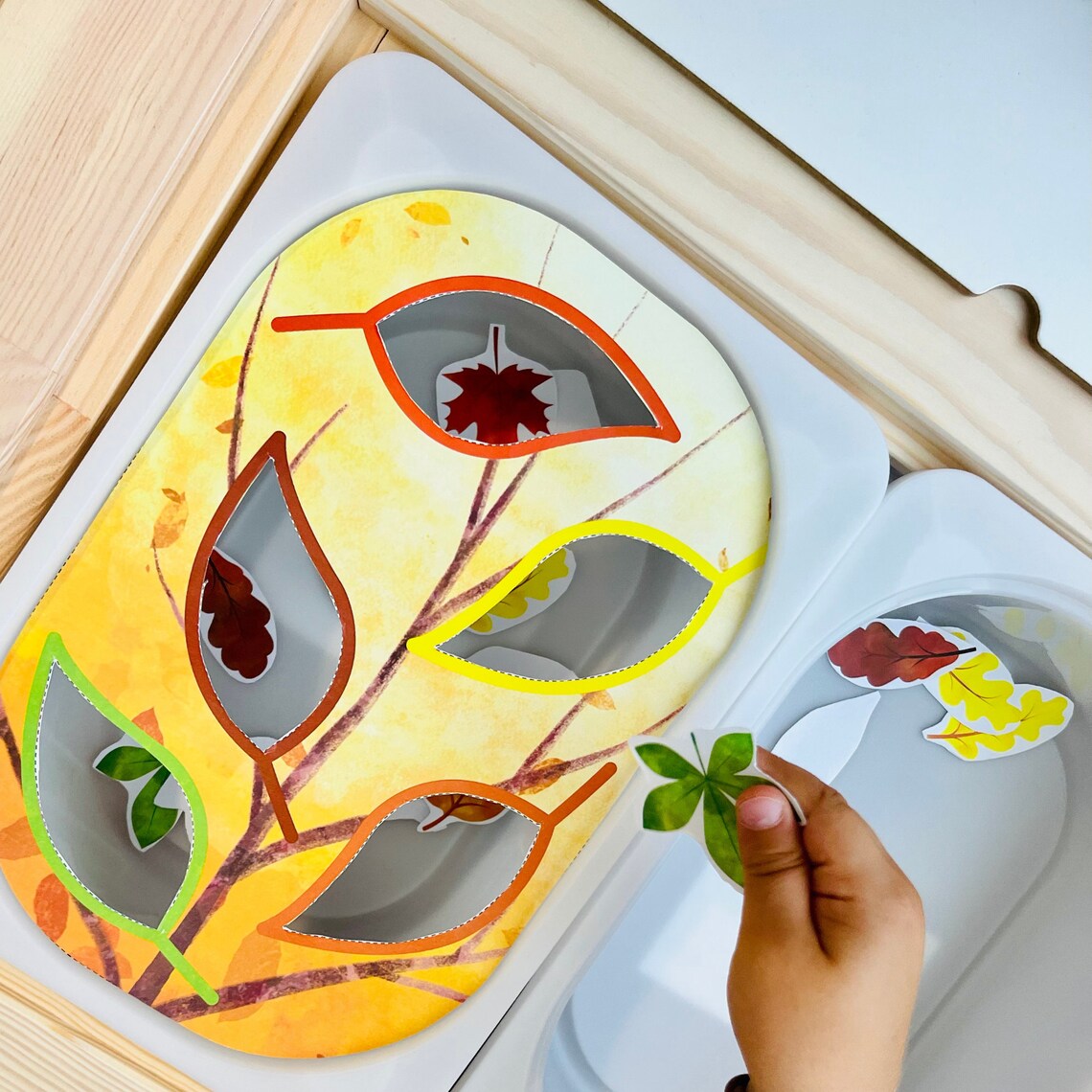 Fall Leaves Sorting Flisat Insert, Trofast Insert, Flisat Printable ...