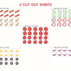 Pizza Counting Preschool Worksheets Printable, Pretend Dramatic Play ...