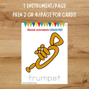 Musical Instrument Playdough Mats: Preschool Music Activity (PDF) - Etsy