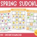 Spring Sudoku Games, Spring Matching Games, Learning Activities for ...