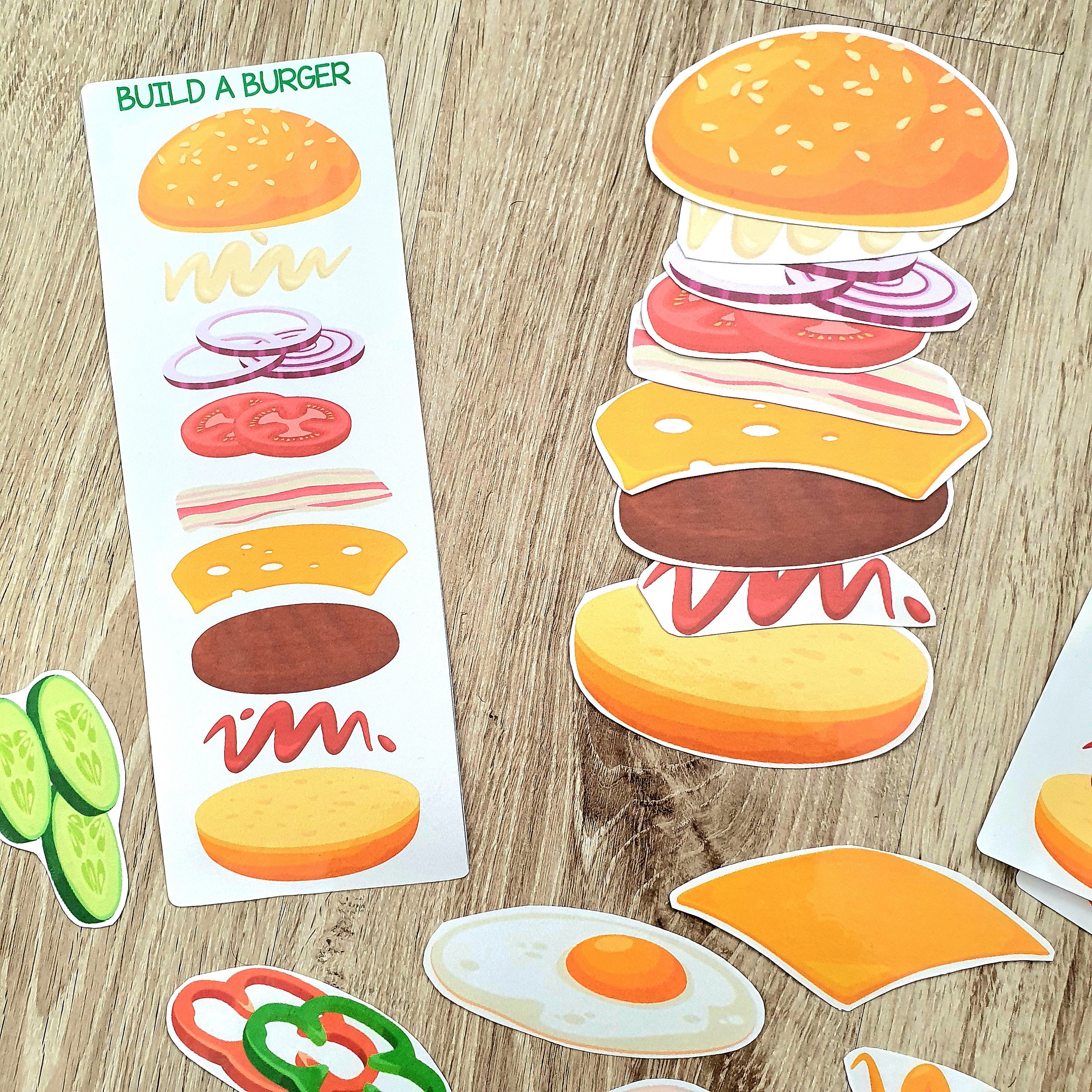 Build a Burger Pretend Play Set: Printable Learning Activity (PDF) - Etsy