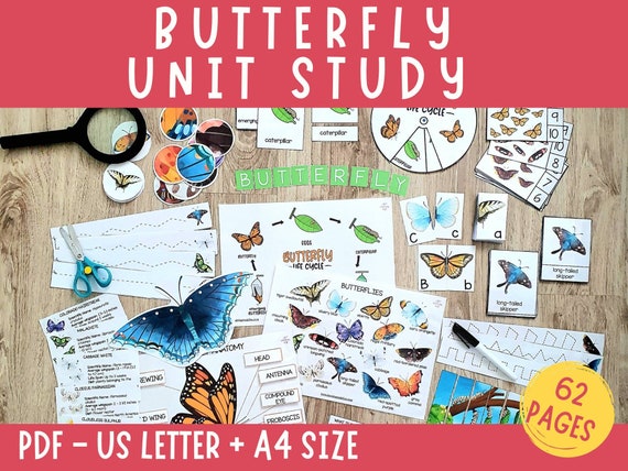 Butterfly Unit Study Learning Bundle Butterfly Life Cycle - Etsy
