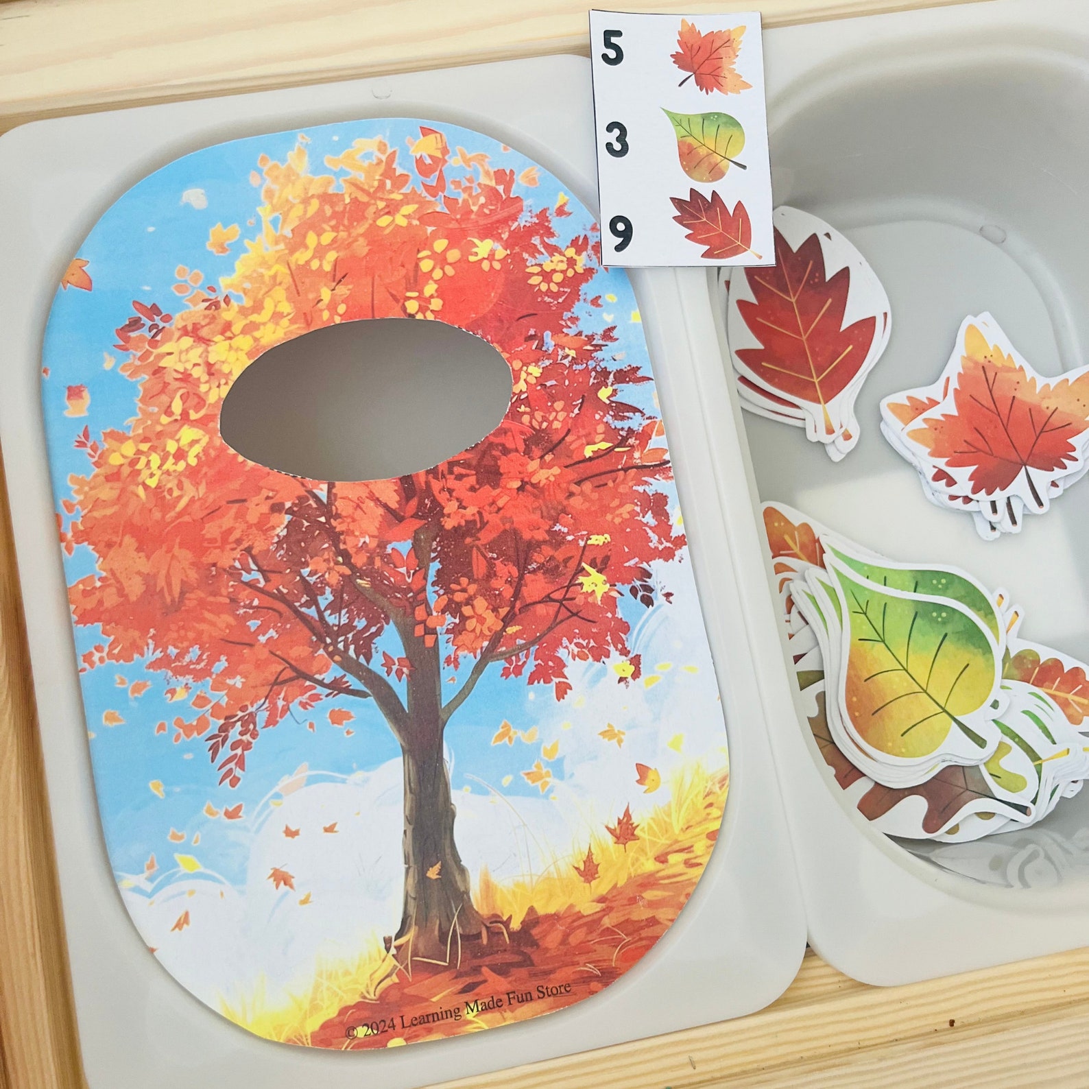 Fall Leaves Counting Flisat Insert, Preschool Printable (digital ...