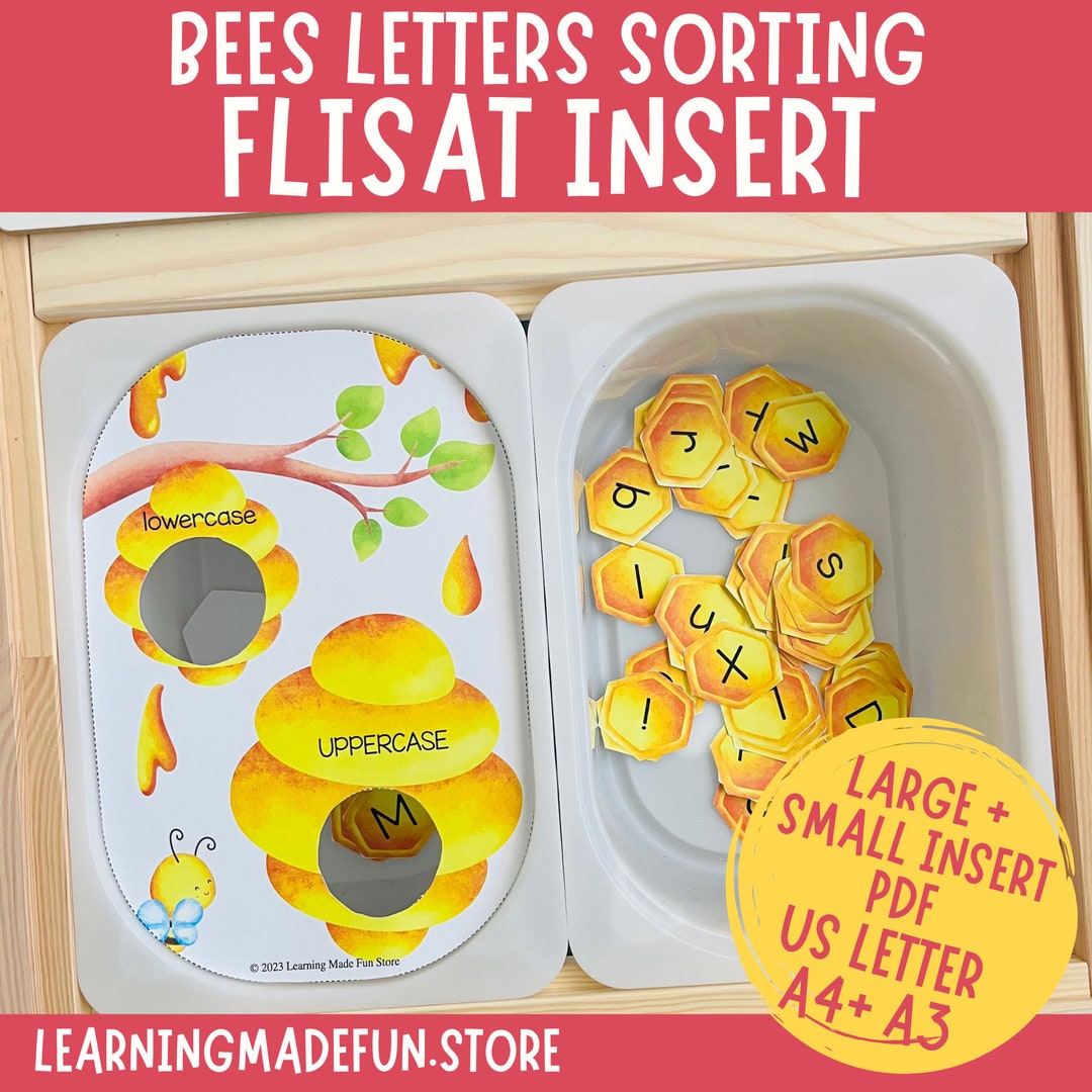 Bees Sorting Letters Printable Flisat Insert, Trofast Insert, Preschool ...