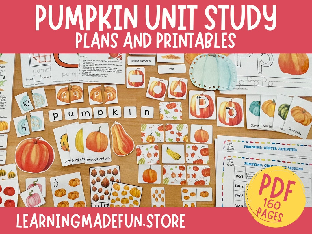 Pumpkin Unit Study: Fall Homeschool Printable Activities (PDF) - Etsy