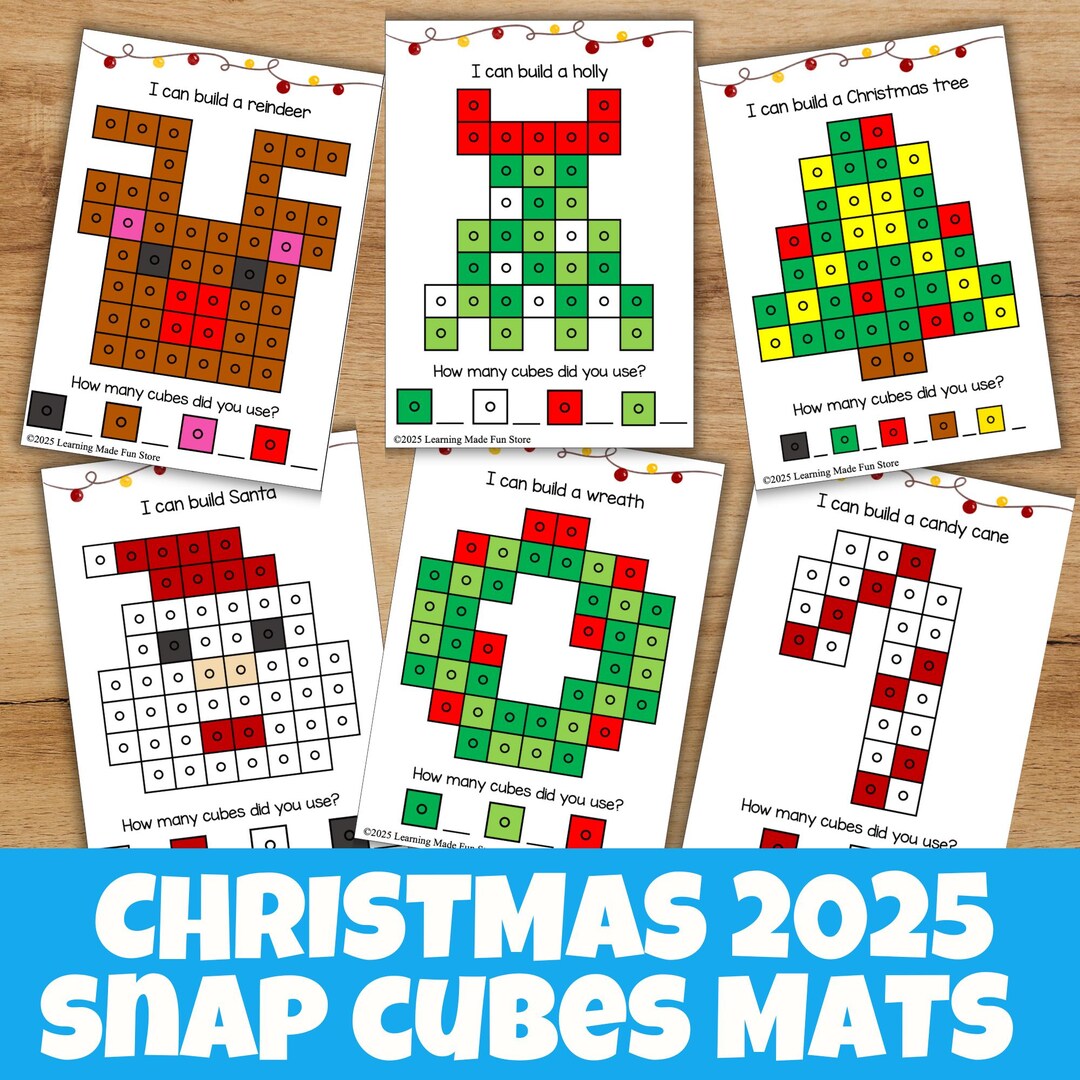 Christmas Snap Cube Mats | Preschool & Kindergarten Math Centers ...
