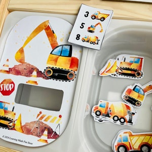 Construction Vehicles Counting to 10, Printable Flisat Insert, Trofast ...