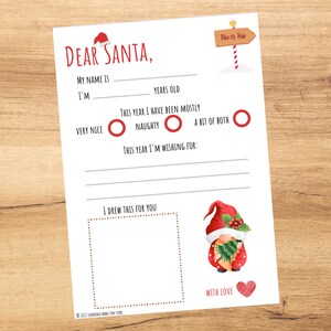 Letter to Santa Template: Kids Christmas Wish List (printable PDF) - Etsy