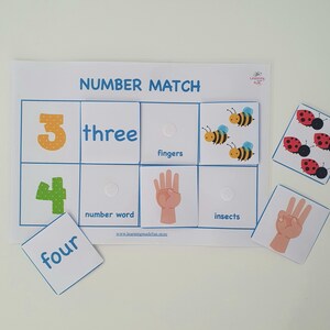Number Match Printable Activity, Preschool Math, Number Sense ...