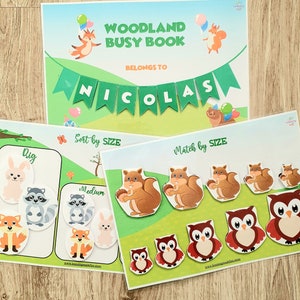 Forest Animals Busy Book, Woodland Learning Binder, Preschool Busy Book ...
