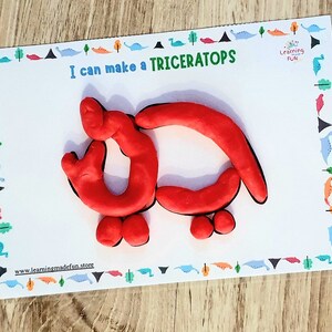 Dinosaurs Play Dough Mats, Printable Play Doh Toddler Activities ...