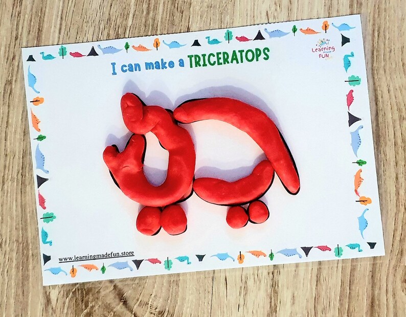 Dinosaurs Play Dough Mats Printable Play Doh Toddler - Etsy