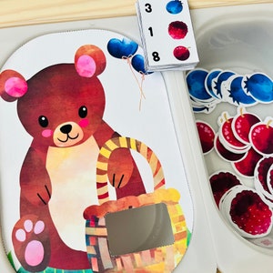 Bear Fruits Counting, Printable Flisat Insert, Trofast Insert ...