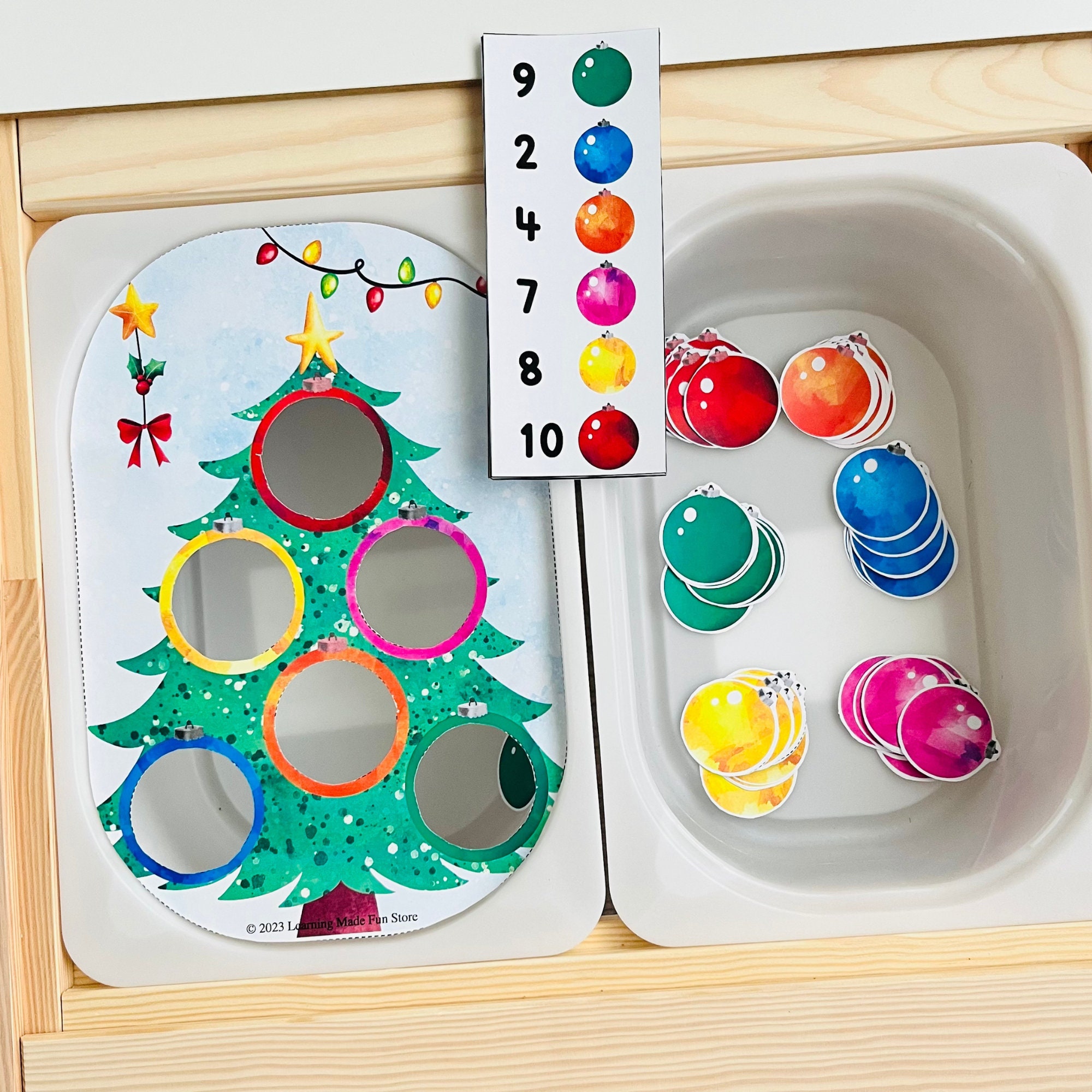 Christmas Tree Color Sorting Flisat Insert (digital Download) - Etsy
