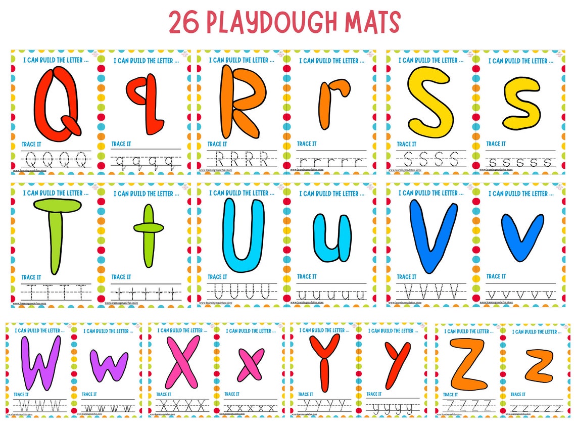 Alphabet Play Doh Cards Toddler Activities ABC Play Dough Mats | Etsy