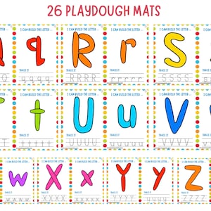 Alphabet Play Doh Cards Toddler Activities ABC Play Dough Mats ...