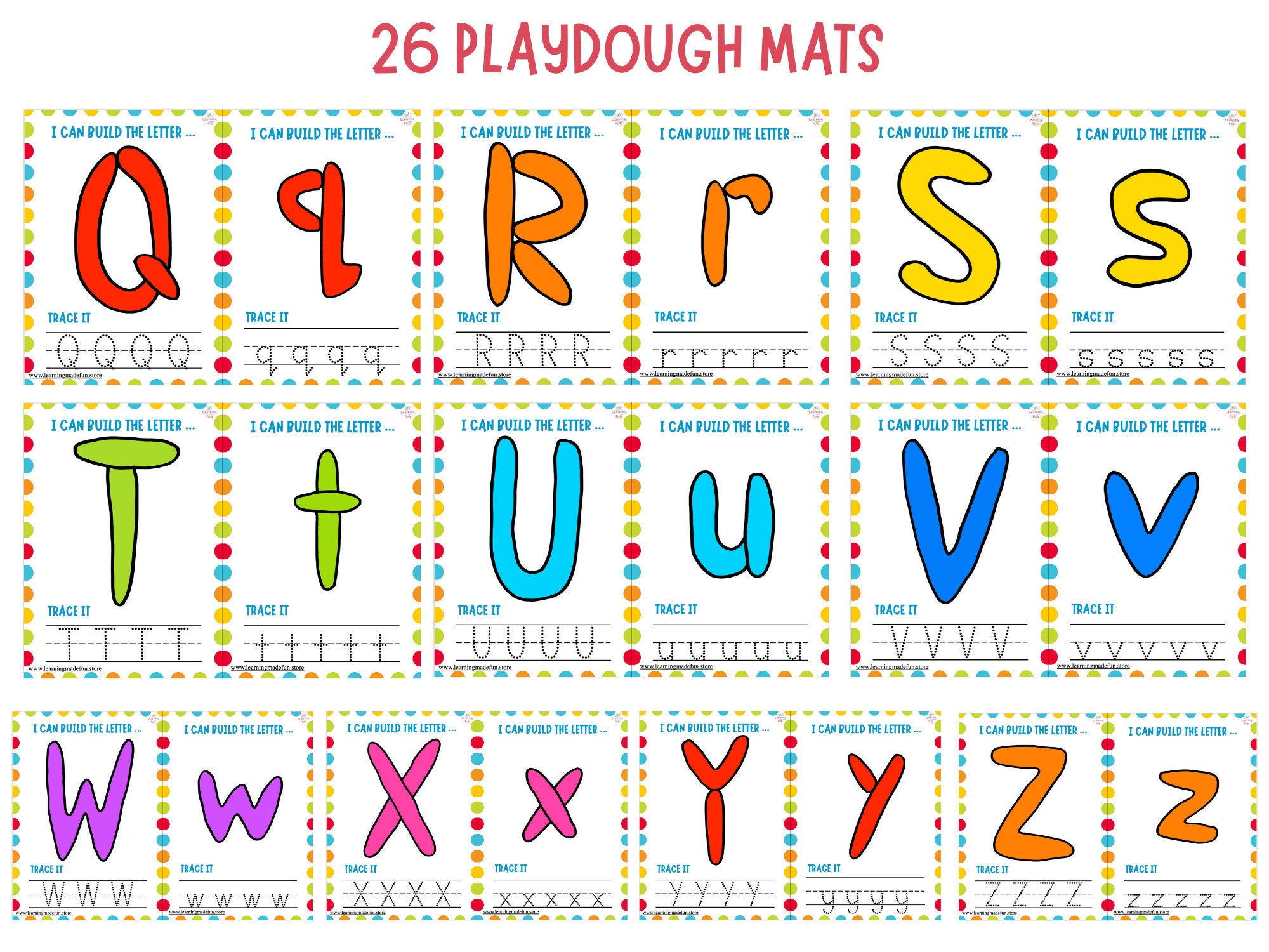 Alphabet Play Dough Cards: ABC Learning Mats (digital Download) - Etsy