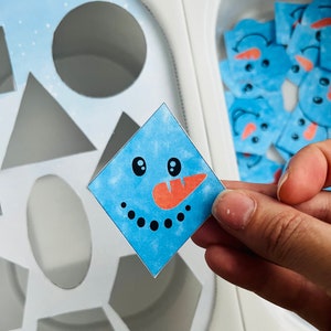 Snowmen Shapes Sorting Flisat Insert: Winter Preschool Activity ...